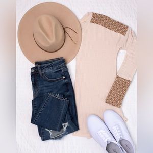 7th Ray | Tops | 7th Ray Nwt Cream Long Sleeve Waffle Knit Shirt ...